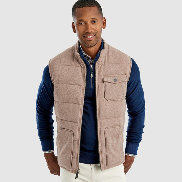 Johnnie-O Mo Quilted Vest - Camel - TABS Bermuda
